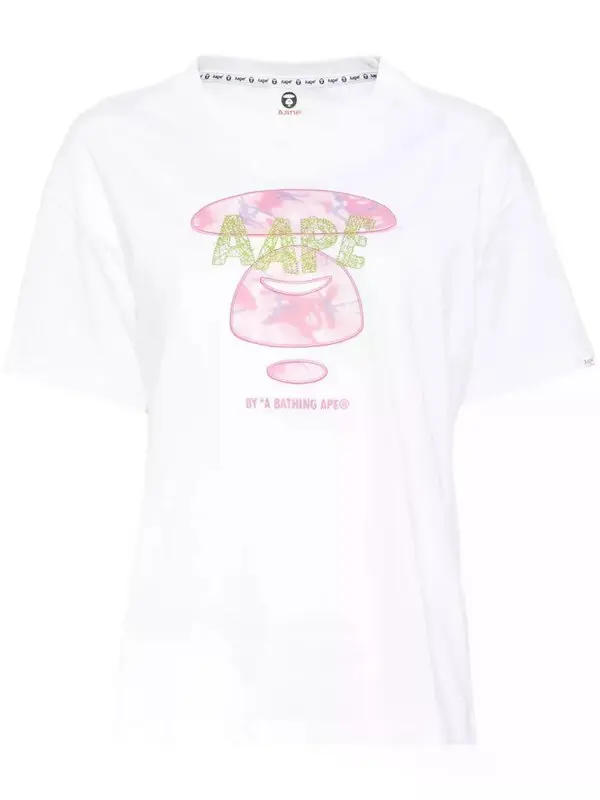 A BATHING APE Aape * Embroidered Logo T-shirt - White
