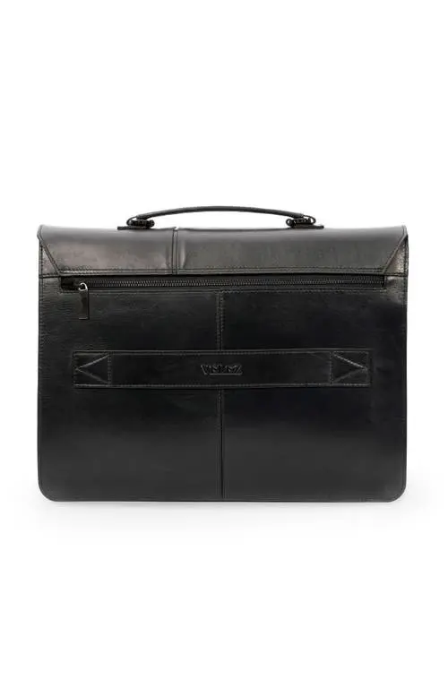 VELEZ Leather Laptop Bag - Black