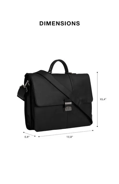 VELEZ Leather Laptop Bag - Black