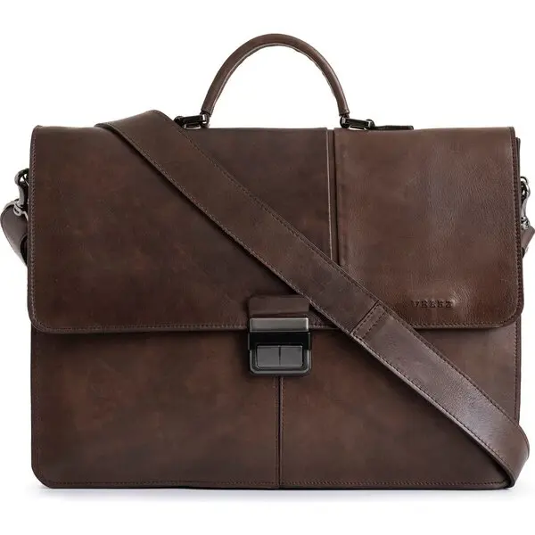 VELEZ Aperto Leather Laptop Bag - Dark Brown