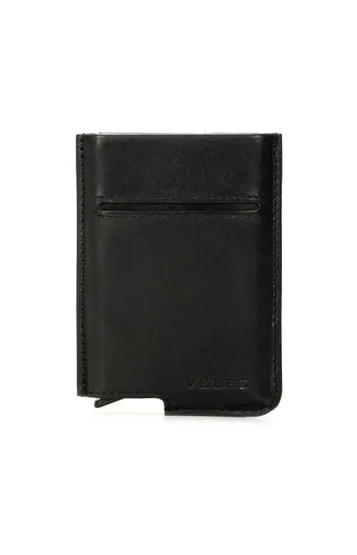 VELEZ Leather Mini Wallet Document Holder - Black