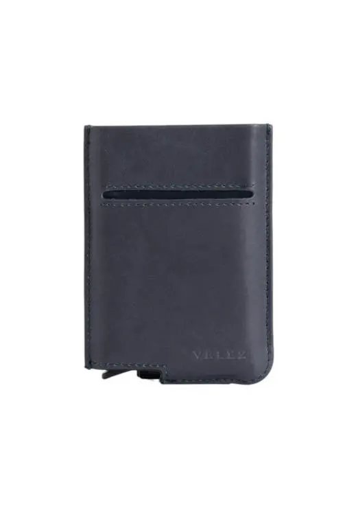 VELEZ Leather Mini Wallet Document Holder - Blue