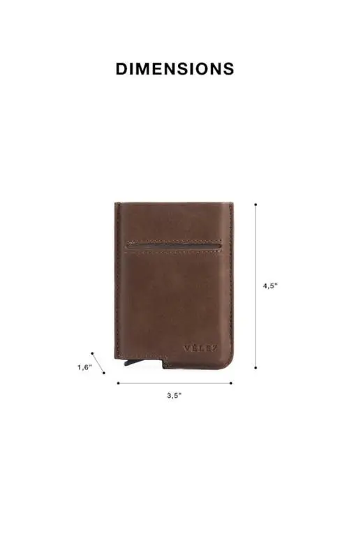 VELEZ Leather Mini Wallet Document Holder