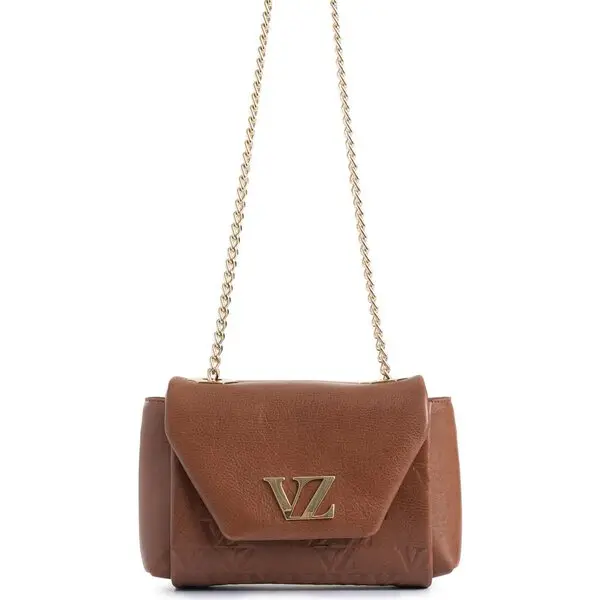 VELEZ Mini Lili Leather Bag With Chain Strap - Brown