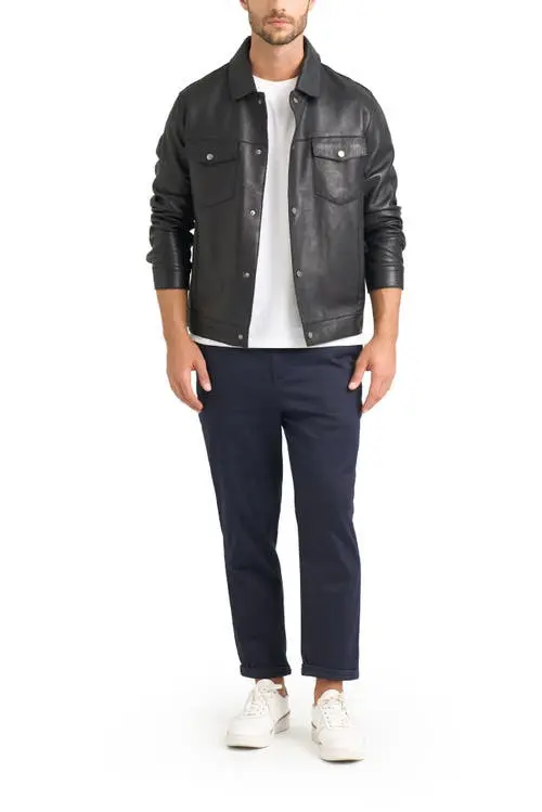 VELEZ Lucca Leather Trucker Jacket