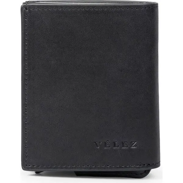 VELEZ Garry Tech Leather Card Holder - Black