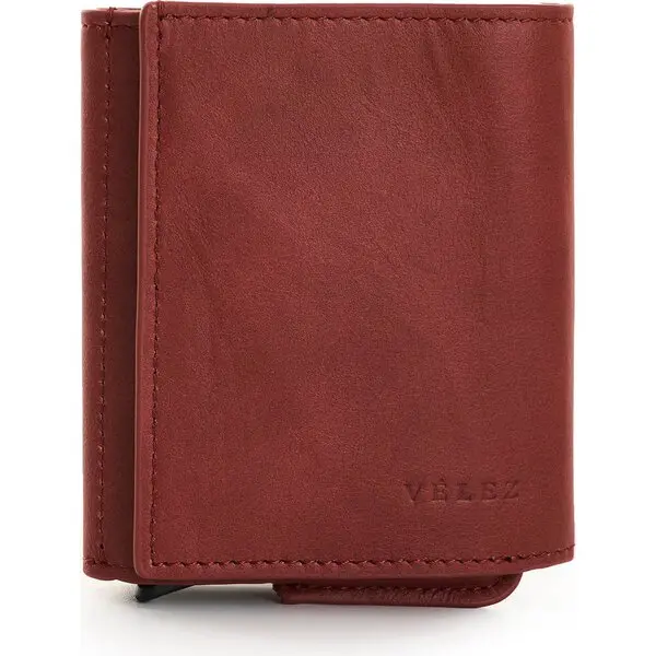 VELEZ Garry Tech Leather Card Holder - Burgundy
