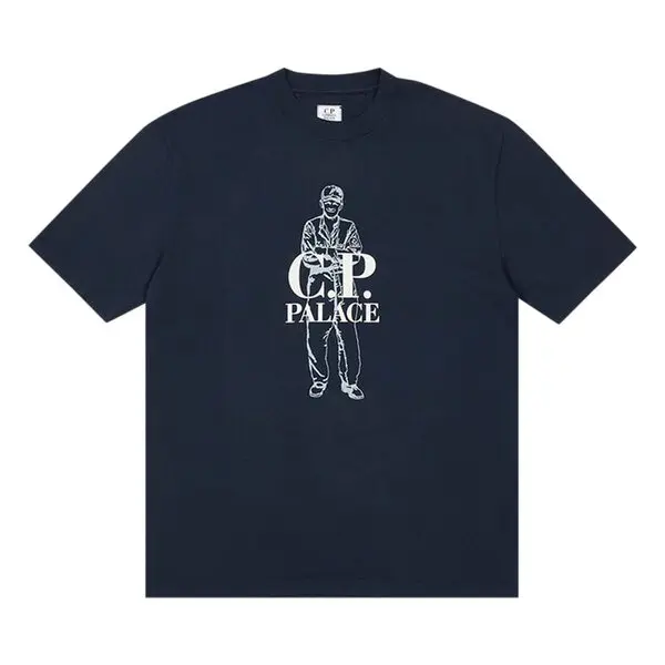 PALACE X C.p. Company Logo T-shirt 'navy - Blue