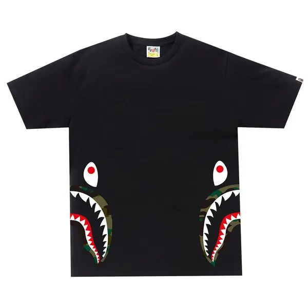 A BATHING APE 1st Camo Side Shark Tee /green - Black