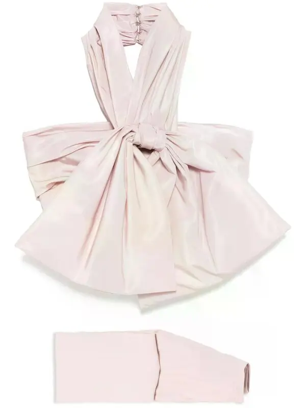 SAIID KOBEISY Strapless Draped Bow Set - Pink