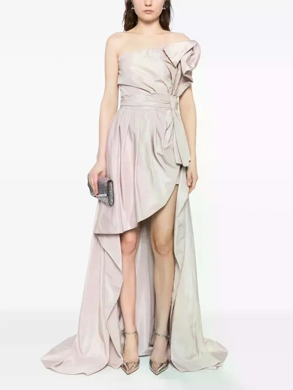 SAIID KOBEISY Strapless Taffeta Dress