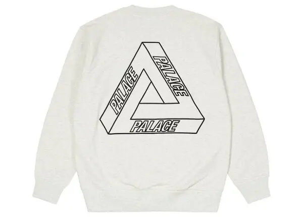 PALACE Outliner Mit Designer Crew - Light Grey Marl