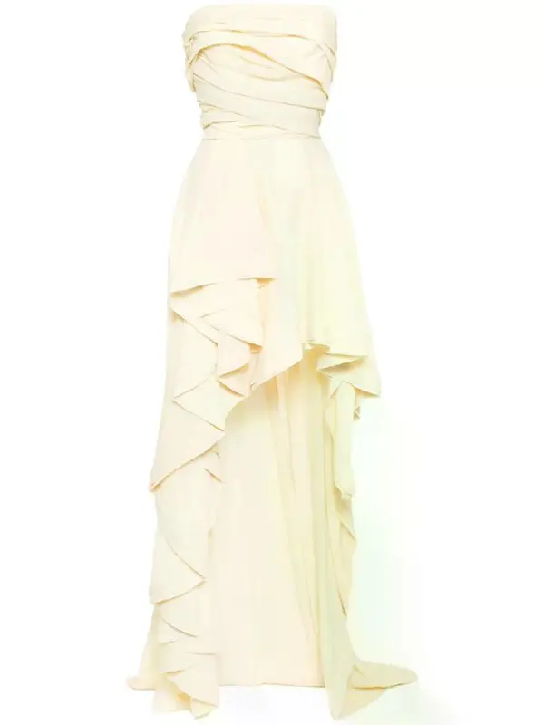 SAIID KOBEISY Linen High-low Dress