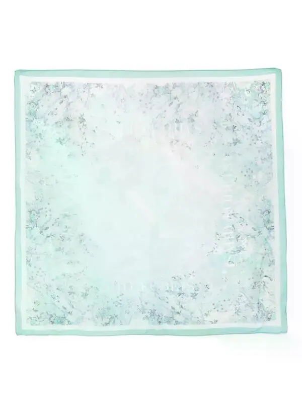 SAIID KOBEISY Silk Georgette-crepe Scarf - Blue