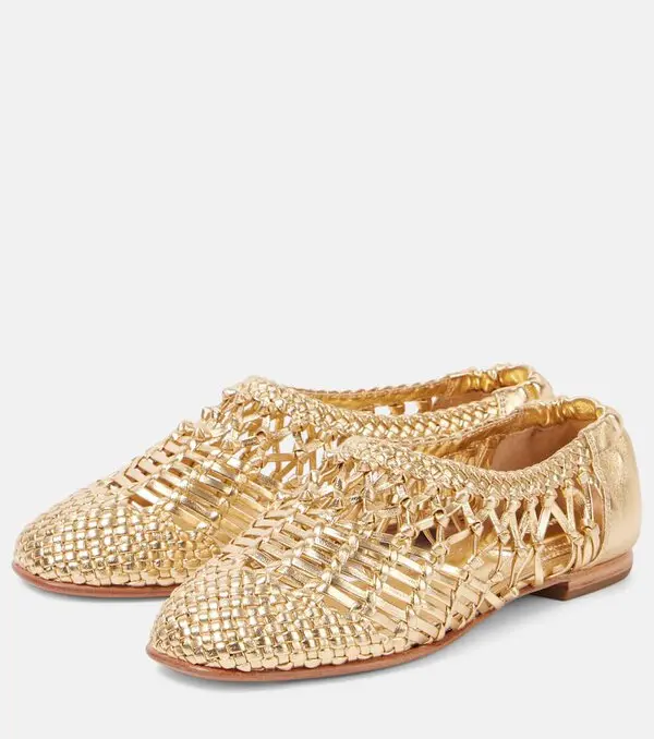 Simkhai Eden Metallic Leather Ballet Flats