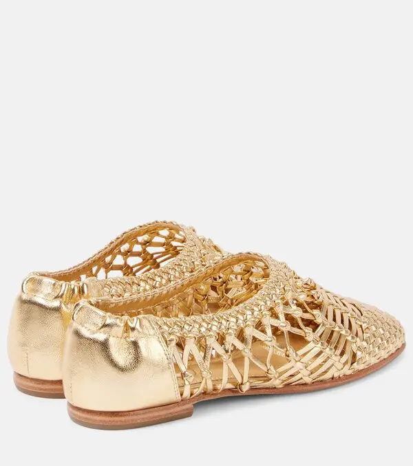 Simkhai Eden Metallic Leather Ballet Flats
