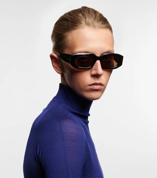 Alaïa Havana Rectangular Sunglasses