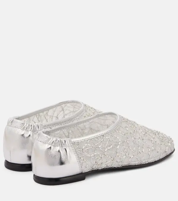 Simkhai Eden Metallic Lace Ballet Flats - Silver