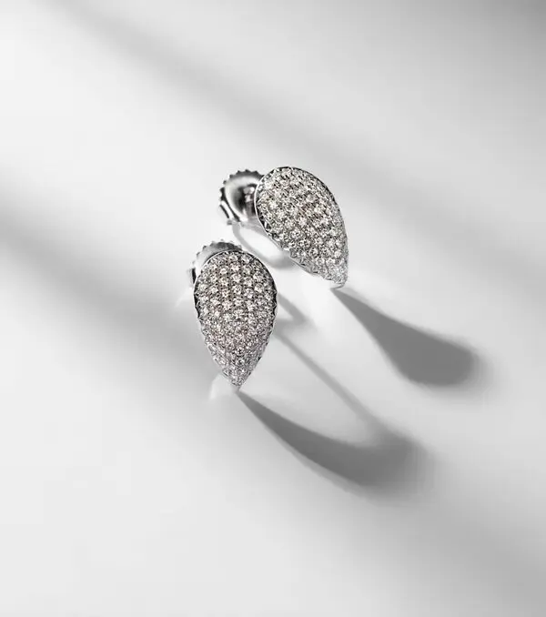 SUZANNE KALAN 18kt White Diamond Stud Earrings