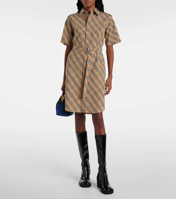 Burberry Checked Cotton Shirt Dress