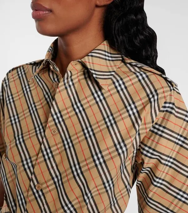 Burberry Checked Cotton Shirt Dress