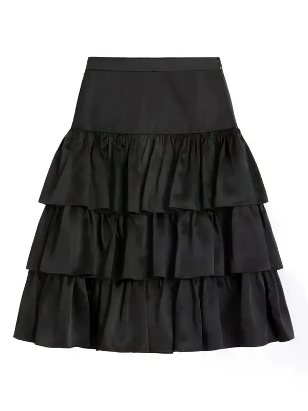 Valentino Garavani Satin Ruffle Skirt