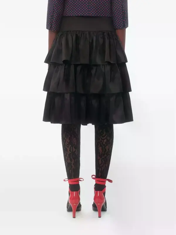 Valentino Garavani Satin Ruffle Skirt
