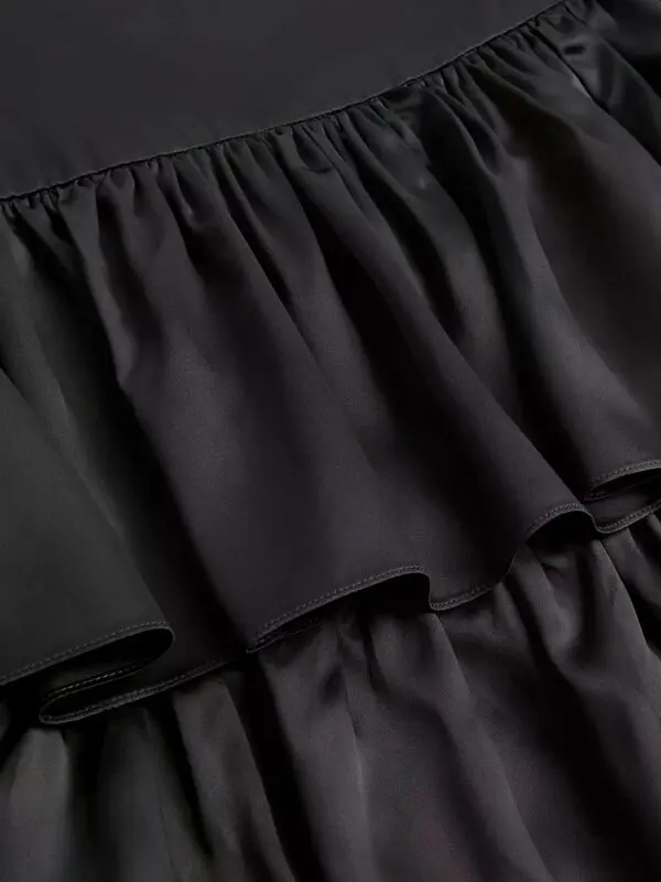 Valentino Garavani Satin Ruffle Skirt