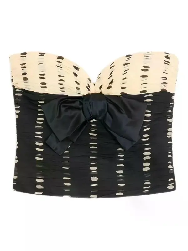Valentino Garavani Printed Chiffon Top - Black