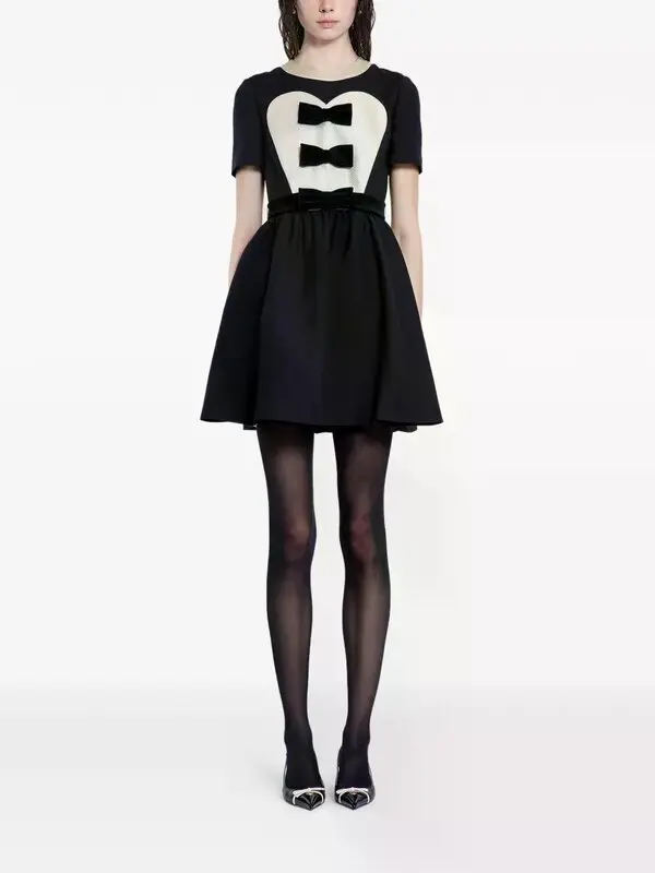 Valentino Garavani Crepe Couture Bow-detail Mini Dress - Black