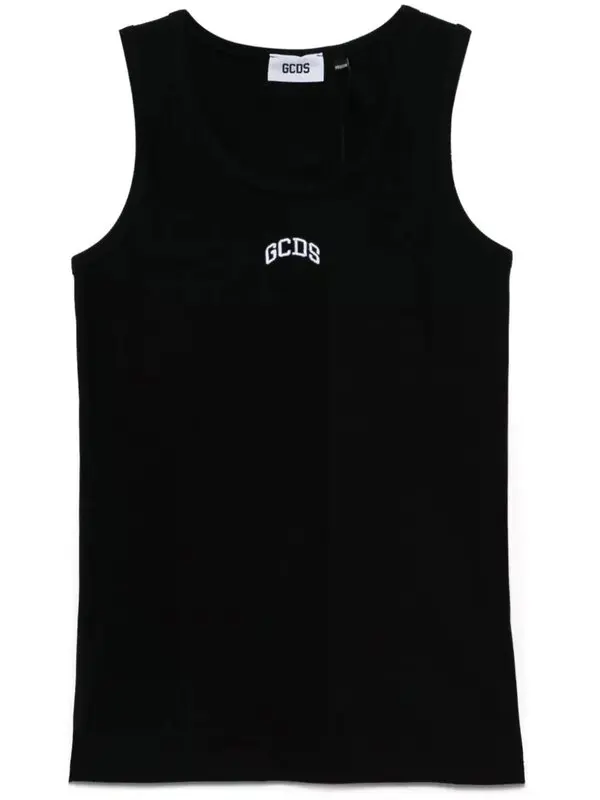 Gcds Logo-embroidered Tank Top - Black