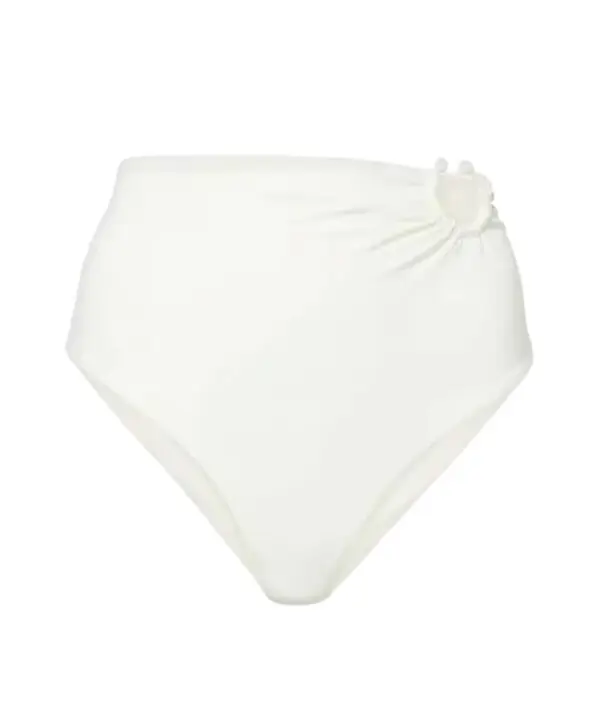 Johanna Ortiz Marinera Ruched Bikini Bottoms - White