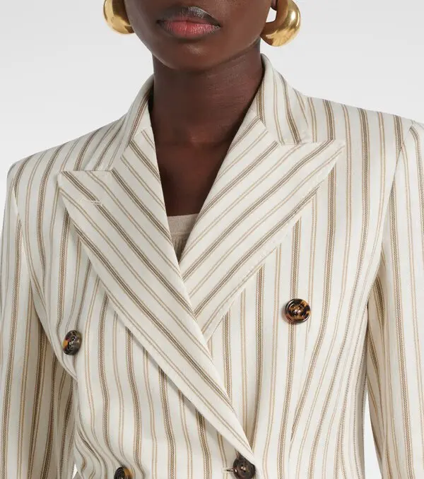 Max Mara Pensile Cotton And Linen Blazer - Purple