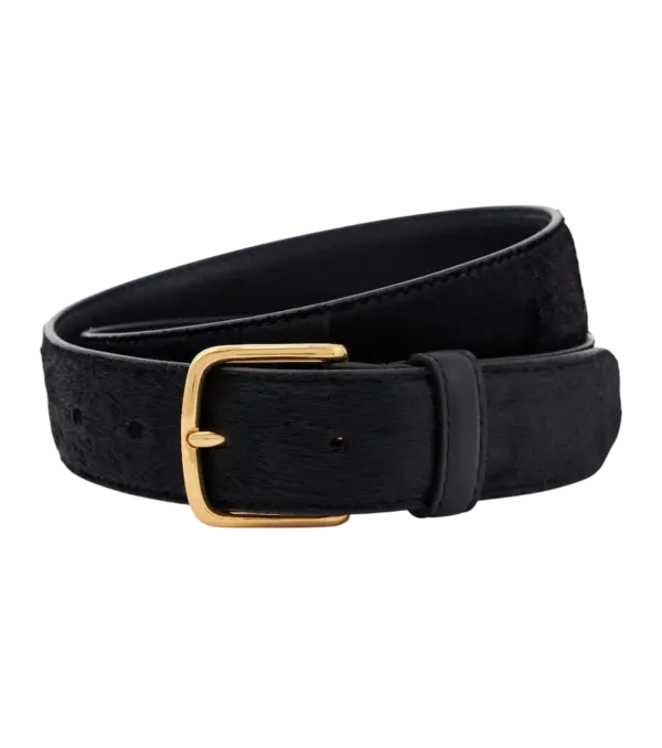 THE ROW Calf Hair Belt - Black