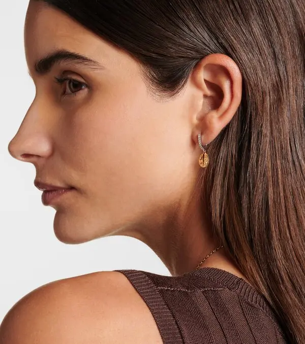 FOUNDRAE Resilience Mini 18kt Yellow And White Single Earring With Diamonds