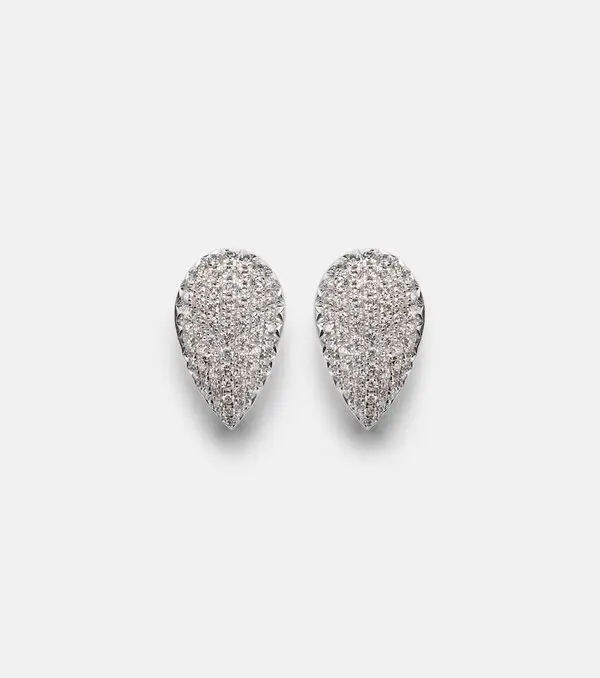 SUZANNE KALAN 18kt White Diamond Stud Earrings - Gold