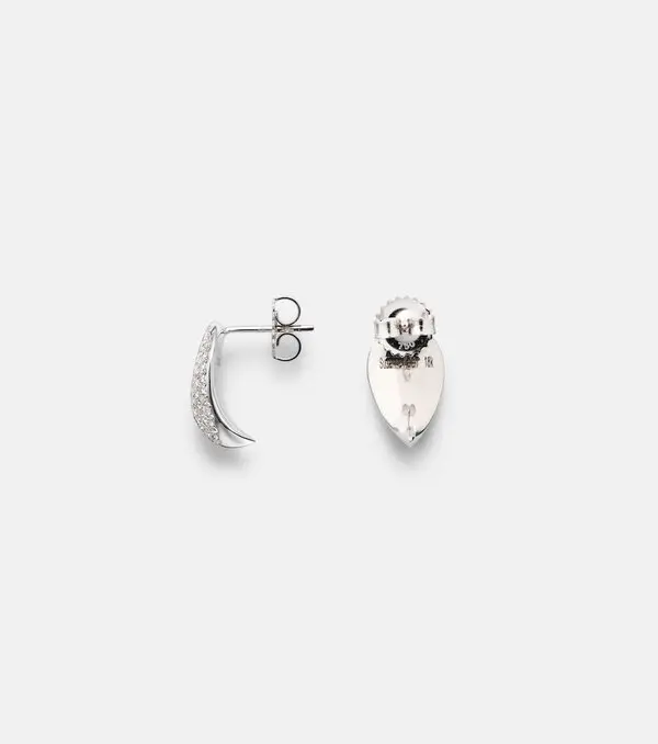 SUZANNE KALAN 18kt White Stud Earrings With Diamonds