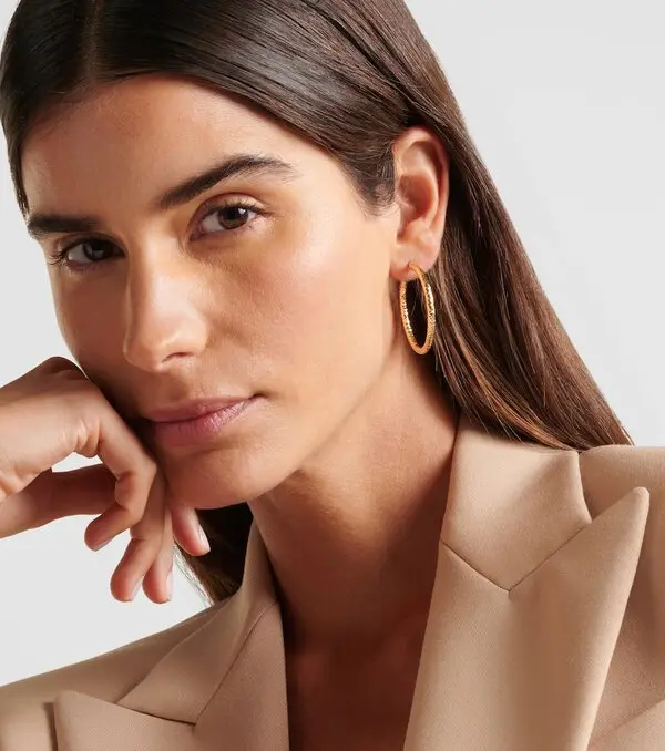 STONE AND STRAND 14kt Yellow Hoop Earrings