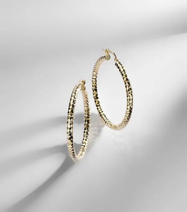 STONE AND STRAND 14kt Yellow Hoop Earrings