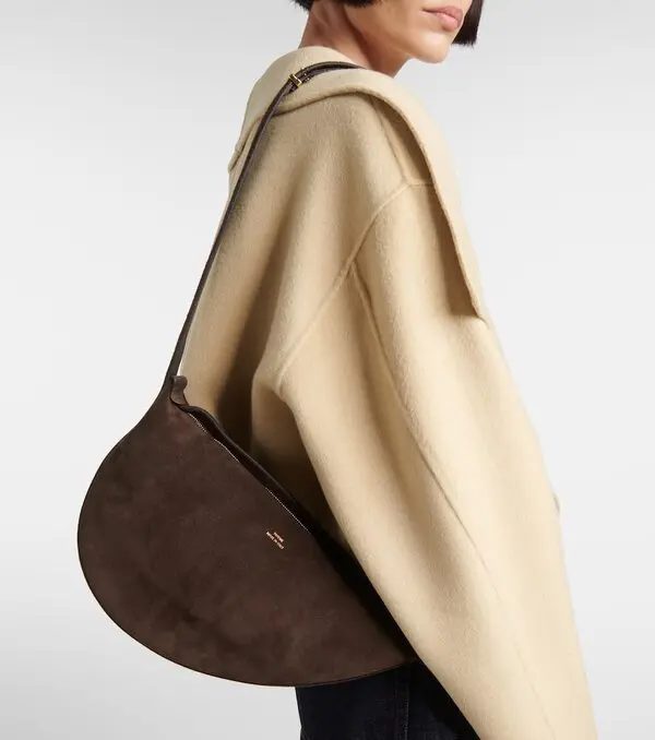 TOTEME Scooped Suede Shoulder Bag - Brown