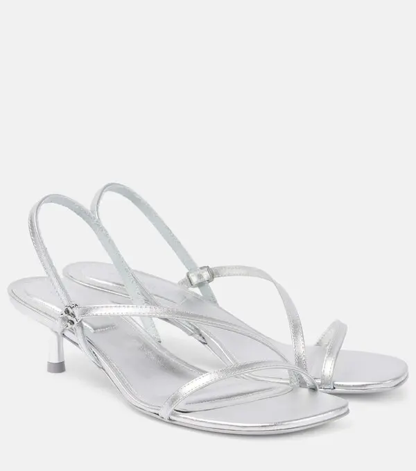 Simkhai Cedonia Leather Slingback Sandals - Silver