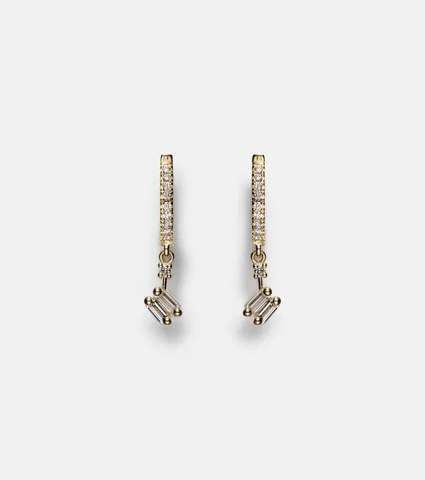 SUZANNE KALAN 18kt Drop Earrings With Diamonds - Gold