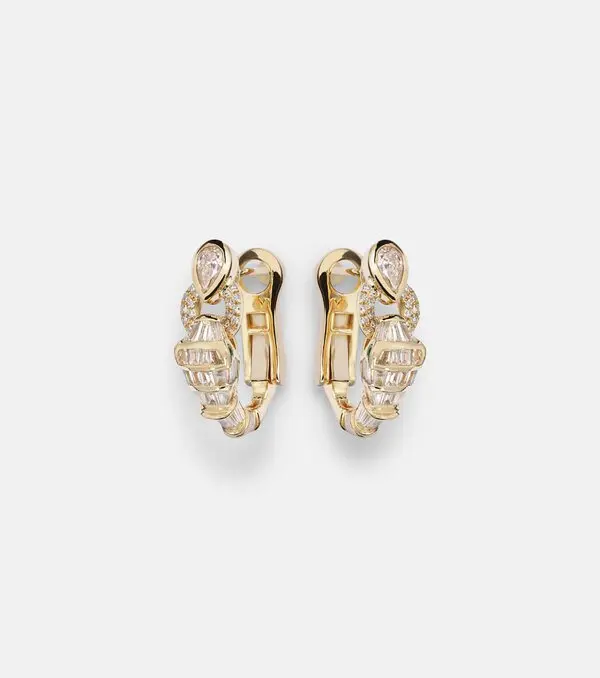 Shay Jewelry Serpentine 18kt Hoop Earrings With Diamonds - Gold