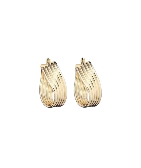 STONE AND STRAND - Stone And Strand Swerve 10kt Gold Hoop Earrings