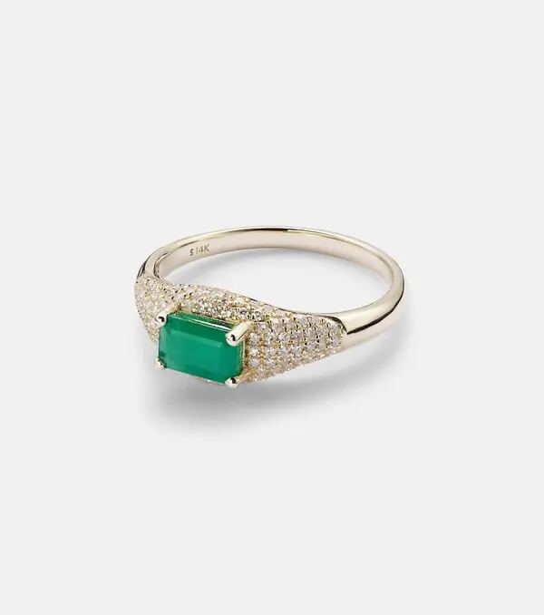 STONE AND STRAND 14kt Emerald And Diamond Ring - Gold