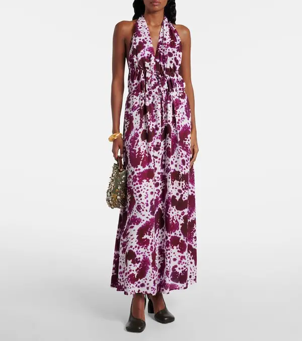 Dries Van Noten Printed Maxi Dress - Pink