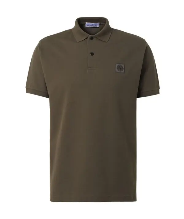 Stone Island Compass Cotton Piqué Polo Shirt