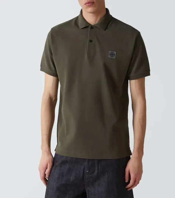 Stone Island Compass Cotton Piqué Polo Shirt