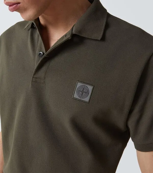 Stone Island Compass Cotton Piqué Polo Shirt