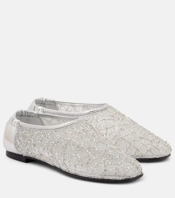 Simkhai Eden Metallic Lace Ballet Flats